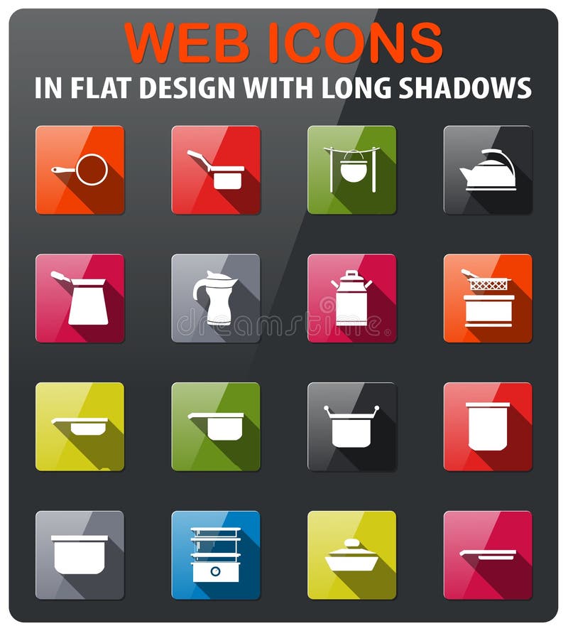 Dishes icon set stock illustration. Illustration of cook - 88430834