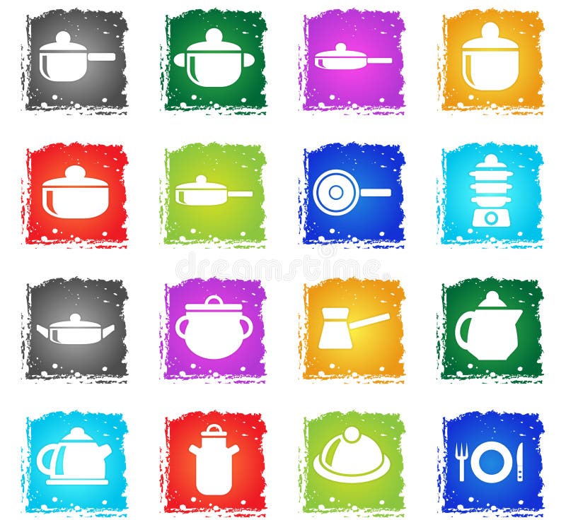 Dishes icon set stock vector. Illustration of feast, cloche - 88100622