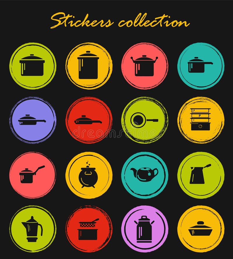Dishes Icons set stock illustration. Illustration of cook - 246880596