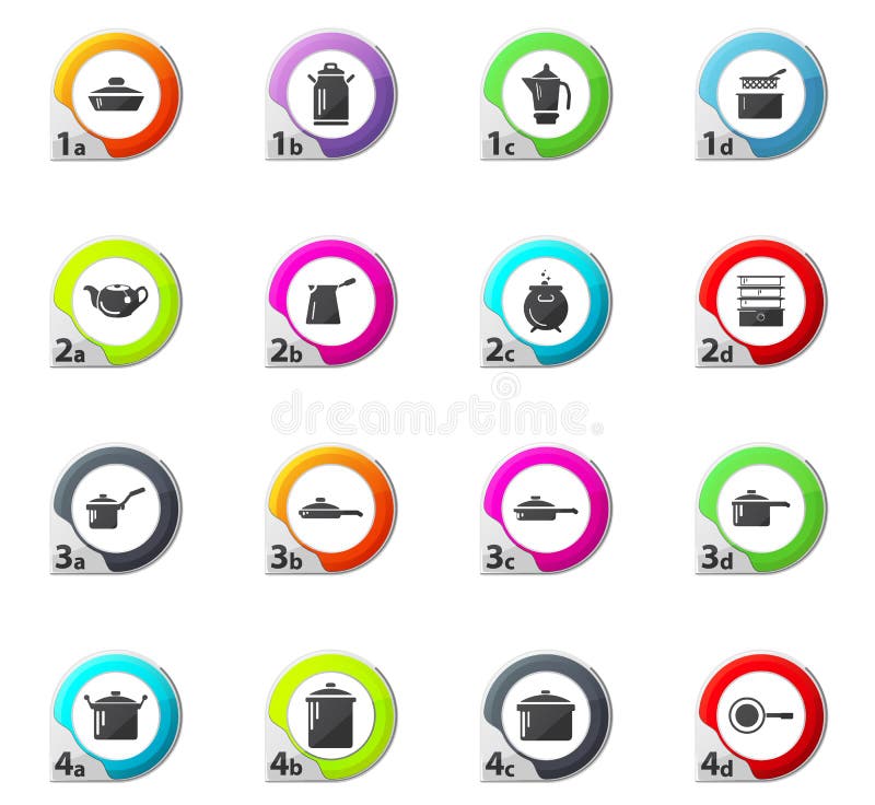 Dishes Icons set stock illustration. Illustration of cans - 89241544