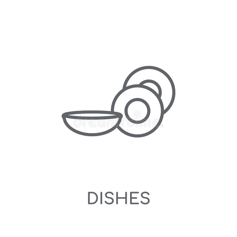 Dishes Linear Icon. Modern Outline Dishes Logo Concept on White Stock ...