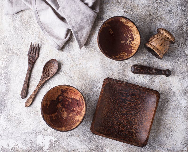 Dishes Made from Coconuts Shell Stock Image - Image of traditional ...