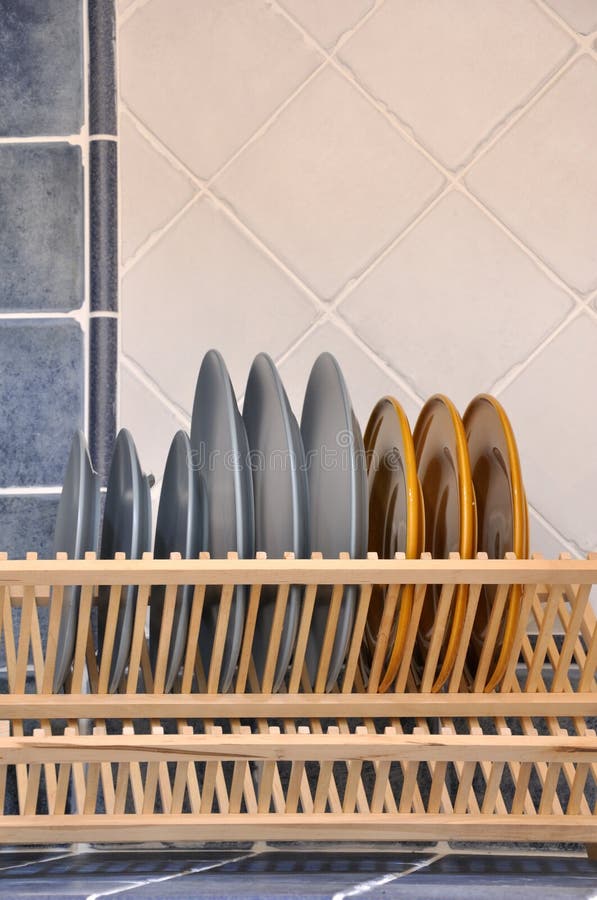Dishes and Shelf in Kitchen Stock Photo - Image of simple, furniture ...