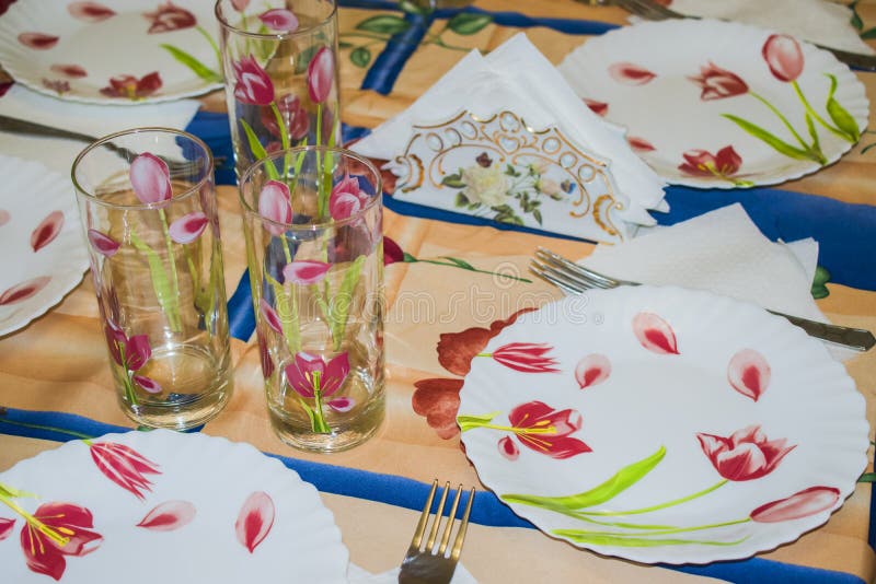 Dishes on the Table for a Festive Lunch or Dinner Stock Image - Image ...