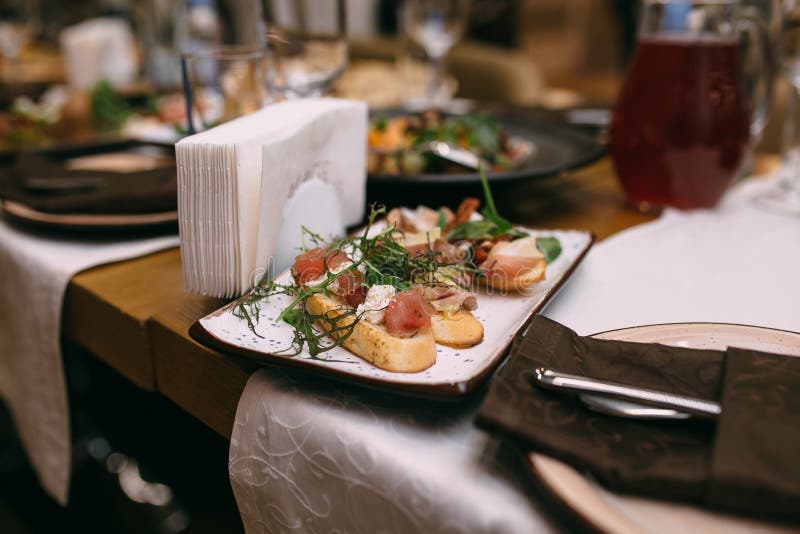 Dishes on the table stock photo. Image of plate, cooking - 181550666