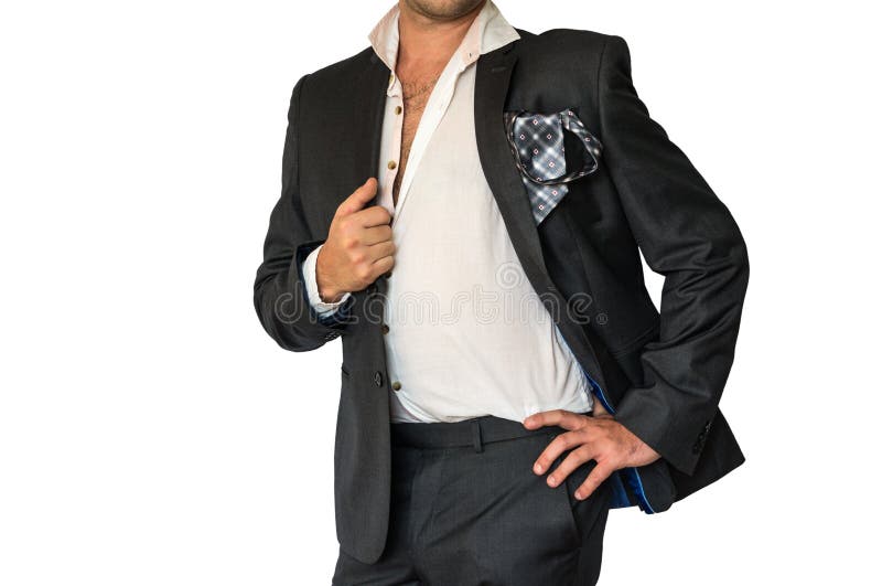 Disheveled Man in Business Suit with Folded Hands Stock Photo - Image ...