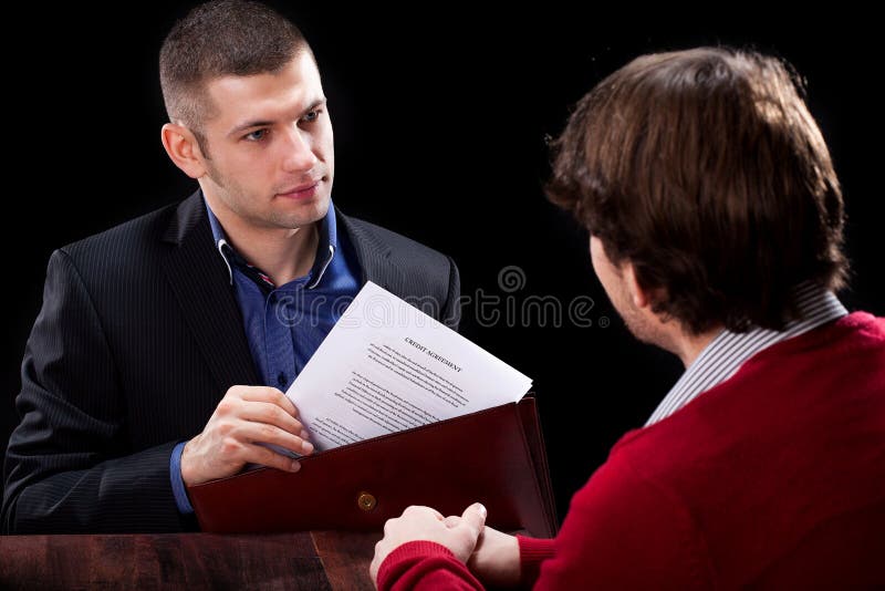 Salesman Trying To Convince a Doubtful Customer Stock Photo - Image of ...