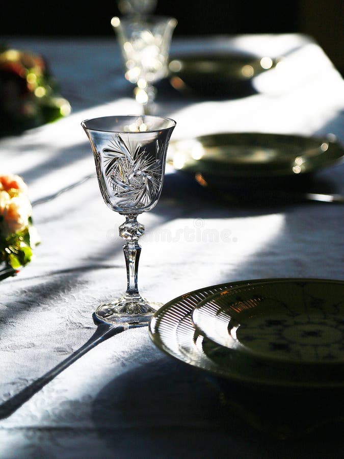 Dishware Glass Cup on the Table Stock Image - Image of table ...