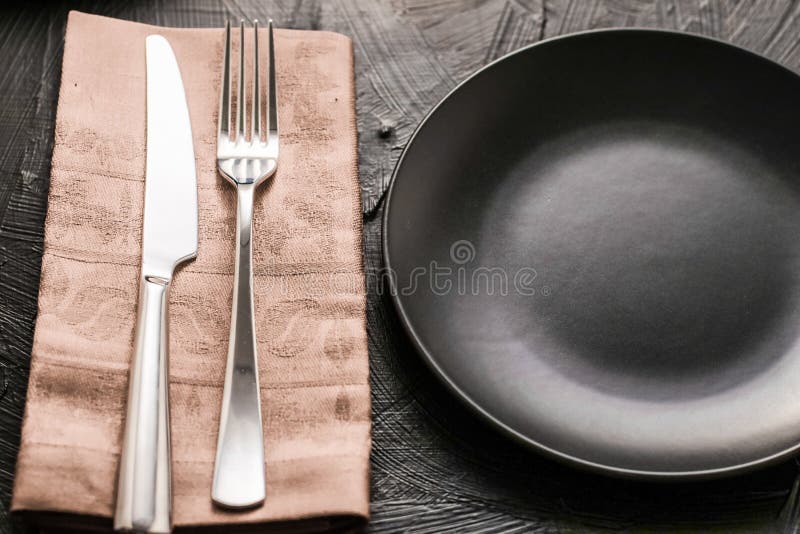 Empty Tableware with Beige Napkin, Food Styling Plating Props, Deluxe ...