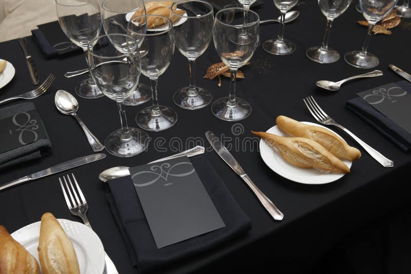 Dishware Set in a Restaurant Table Stock Photo - Image of table ...