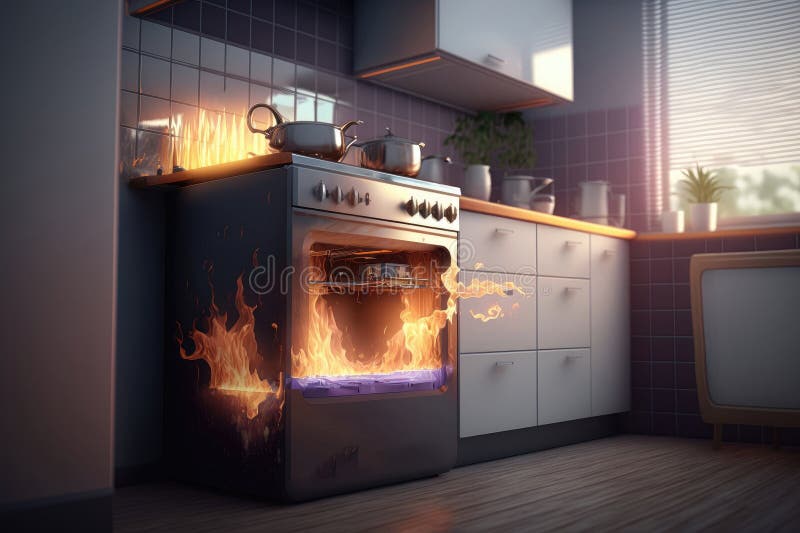 Dishwasher Fire in Modern Apartment Design , Realistic. Generative AI ...