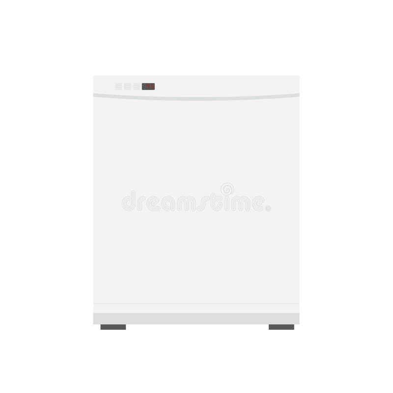Realistic Illustration Of White Empty Dishwasher With Open