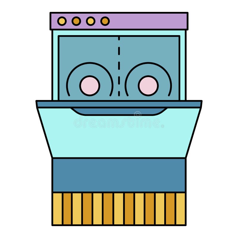 Dishwasher Machine Icon Color Outline Vector Stock Vector ...