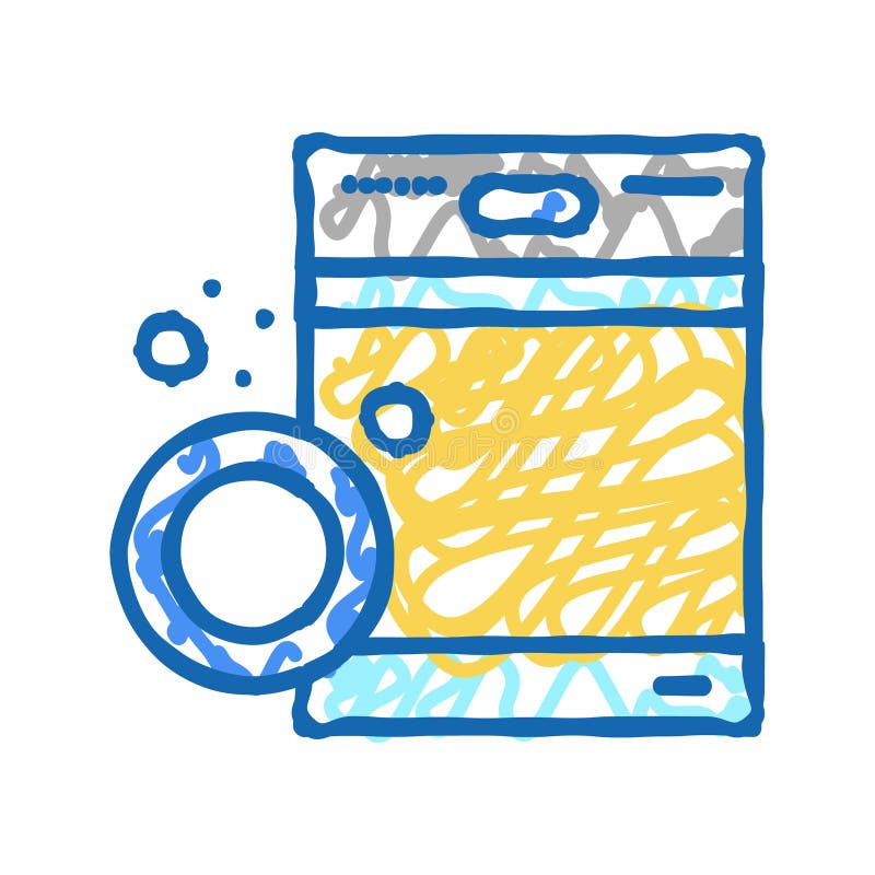Dishwasher Machine Icon Doodle Illustration Stock Illustration ...