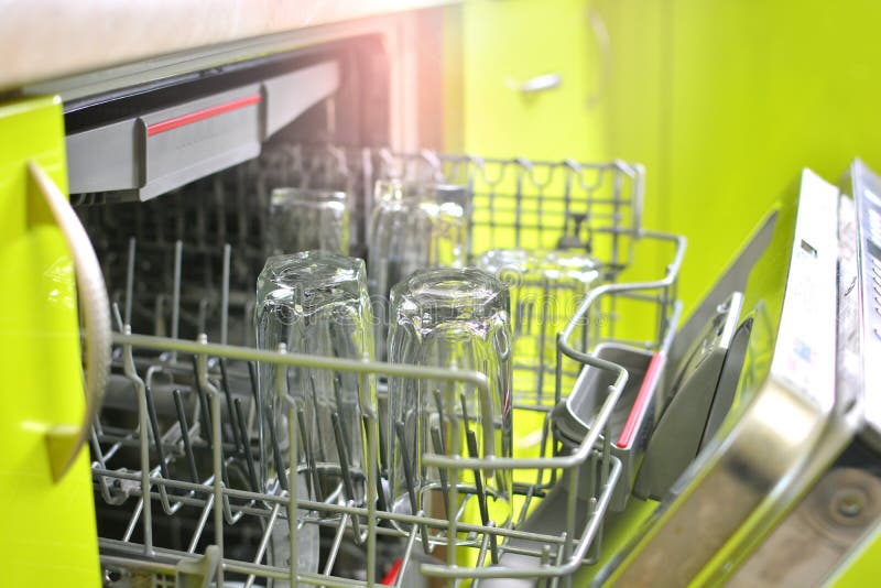 Dishwasher Machine in the Kitchen. Stock Photo - Image of home, machine ...