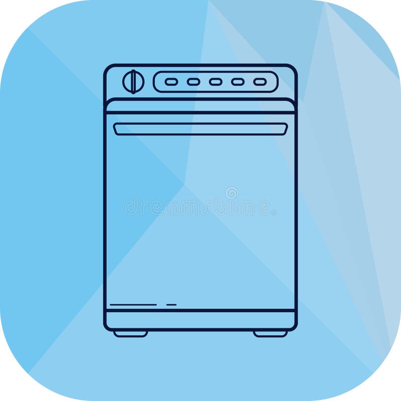 Dishwasher. Vector Illustration Decorative Design Stock Vector ...