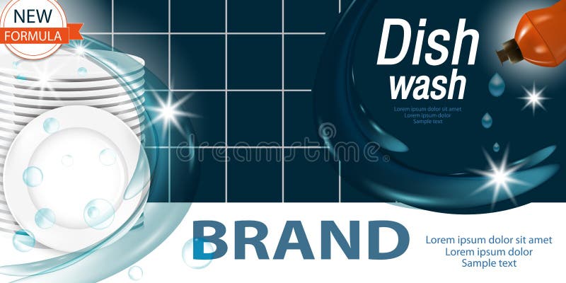 Dishwashing Liquid Products. Bottle Label Design. Dish Wash ...
