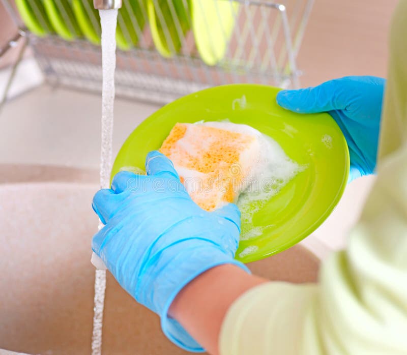 Dishwashing Process stock image. Image of hygiene, housework - 25452301