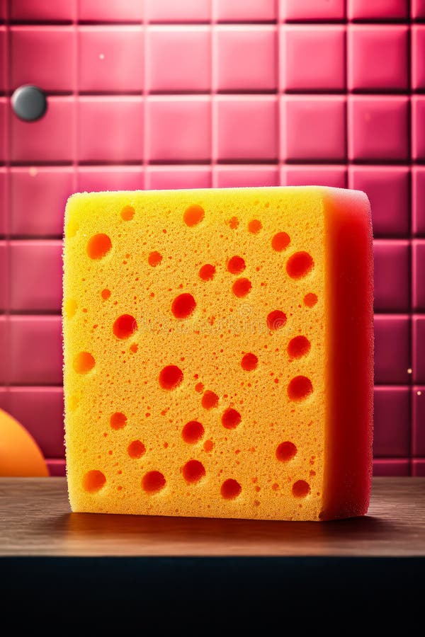 A Dishwashing Sponge Rests beside the Kitchen Sink, Ready for Use Stock ...