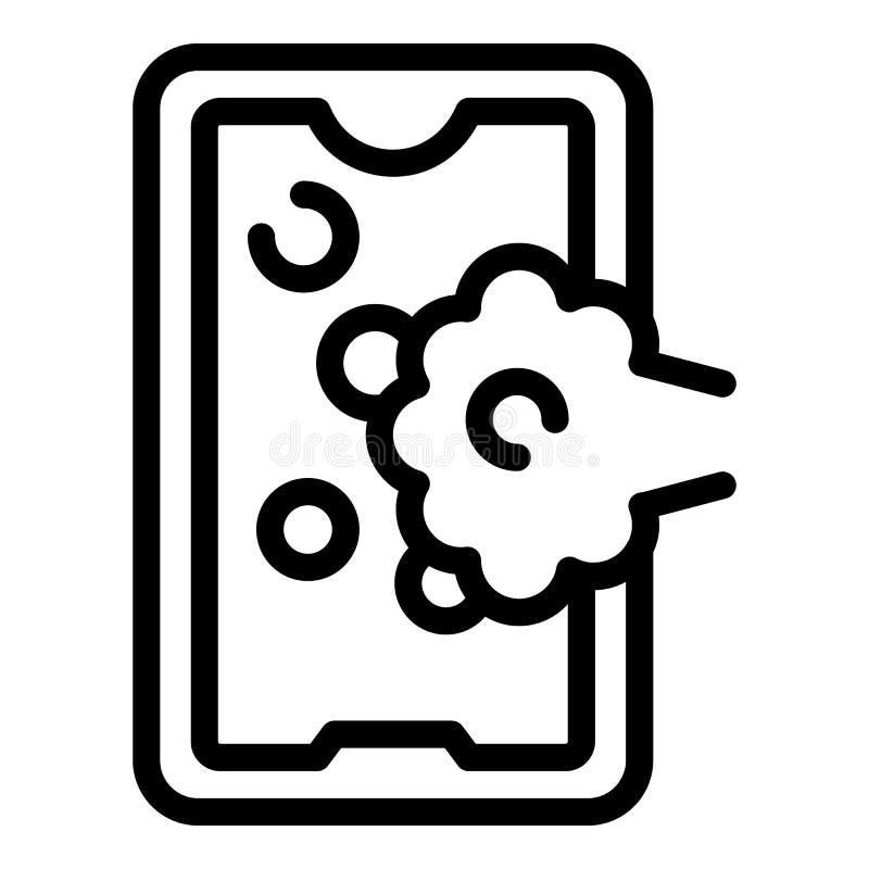 Disinfect Smartphone Icon Outline Vector. Clean Bottle Stock Vector ...
