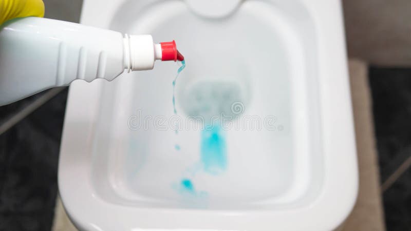 Disinfect the Toilet with a Cleaning Agent Stock Photo - Image of care ...