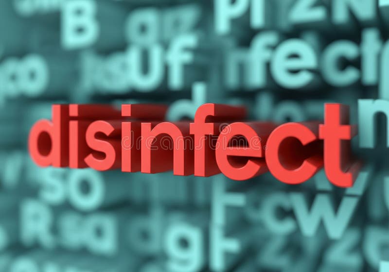 Disinfect Word in Bold Red Against a Background of Letters Stock Image ...
