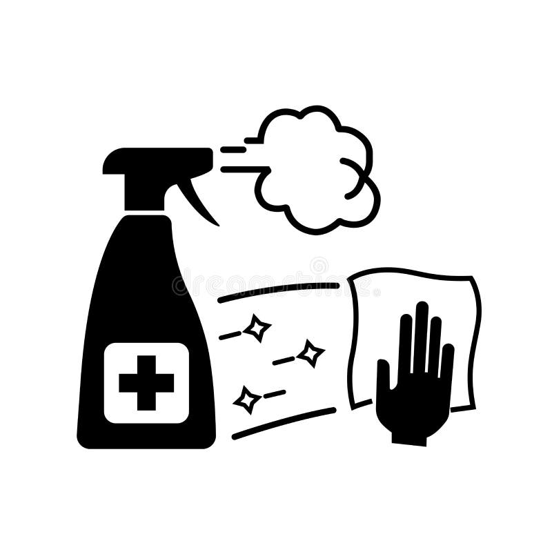 Disinfect Work Surface and Equipment on a Regular Basis Black Icon ...