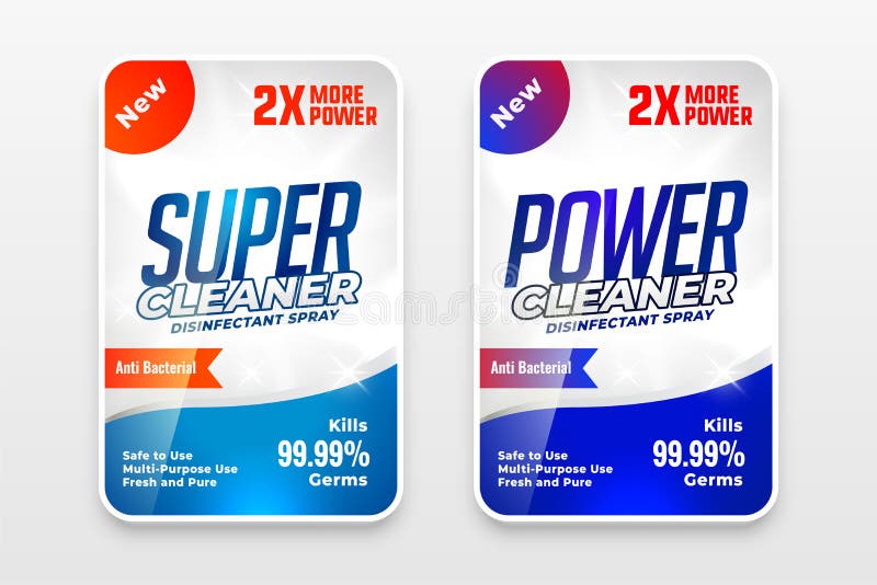Disinfectant or Laundry Detergent Labels Design Stock Vector ...