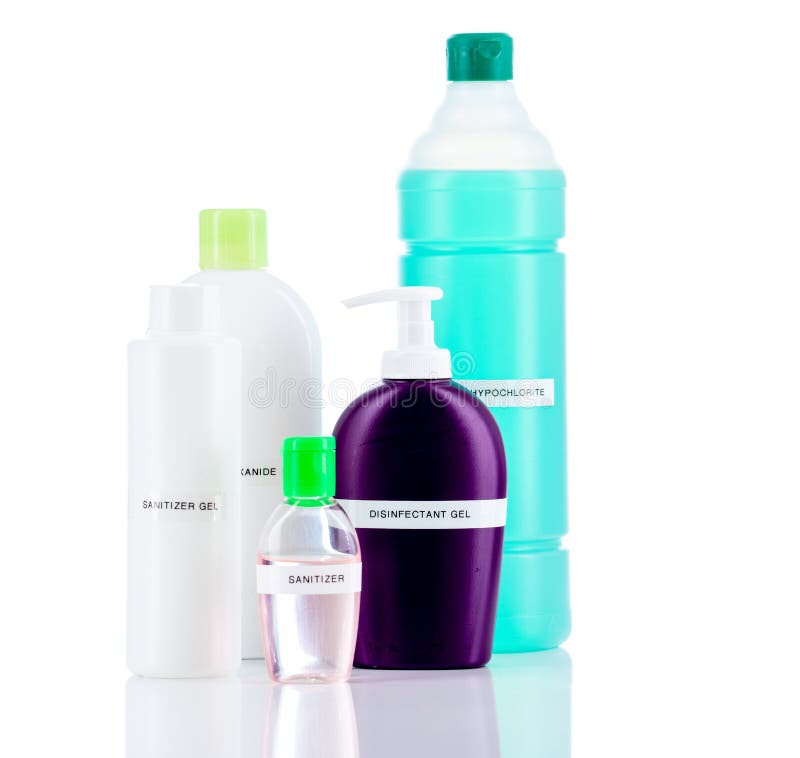 Disinfectant, Sanitizer in Plastic Packaging on a White Background ...