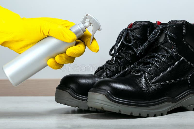 Disinfecting Boots before Entering a Work Place Stock Photo - Image of ...