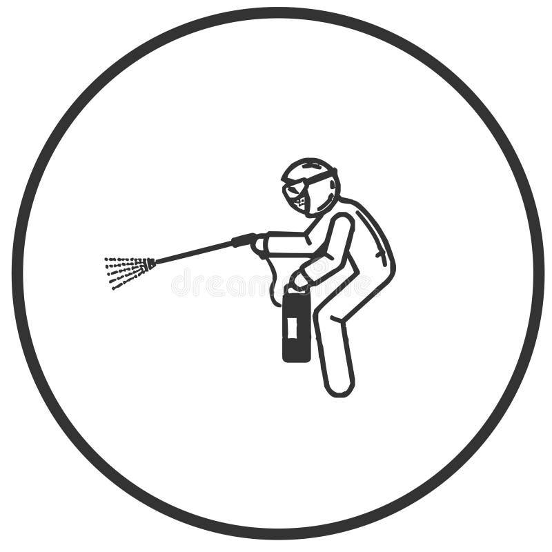 Disinfecting Icon. Using Hose To Spray Disinfectant Icon Vector ...