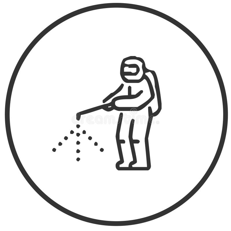Disinfecting Icon. Using Hose To Spray Disinfectant Icon Vector ...