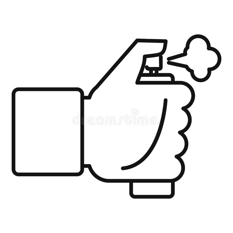 Disinfection Air Hand Spray Icon, Outline Style Stock Vector ...