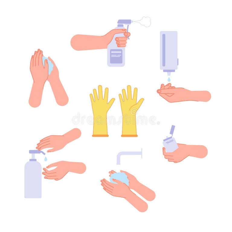 Hand Washing Steps Stock Illustrations 792 Hand Washing Steps Stock
