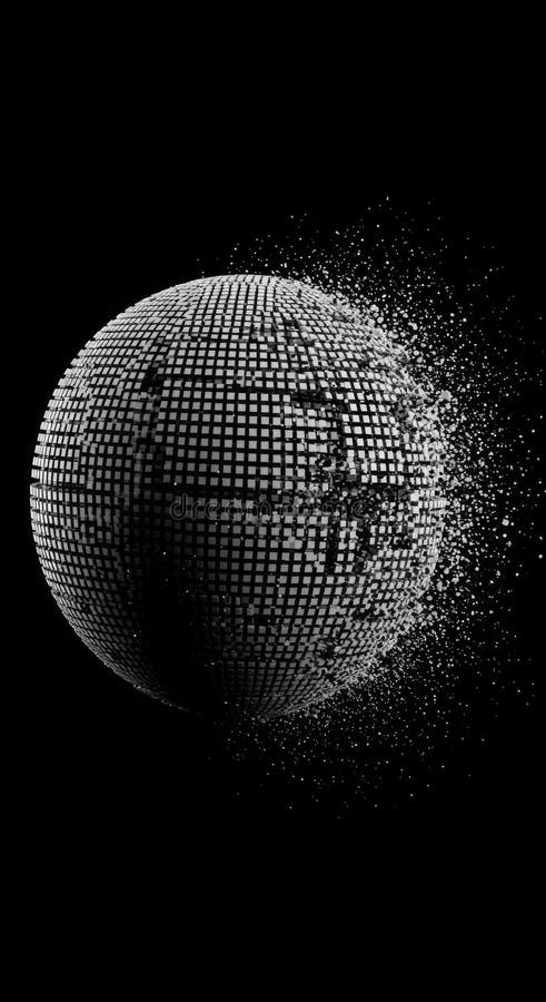 Disintegrating Digital Sphere Abstract Art Stock Illustration ...