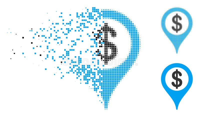 Disintegrating Dot Halftone Bank Map Marker Icon Stock Vector ... Disintegrating Dot Halftone Bank Map Marker Icon Stock Vector ...