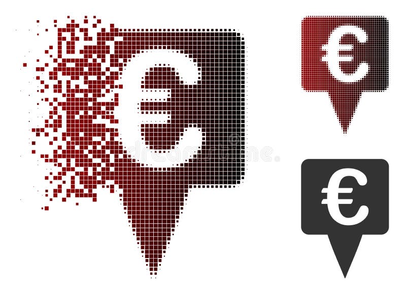 Disintegrating Dot Halftone Euro Map Pointer Icon Stock Vector ... Disintegrating Dot Halftone Euro Map Pointer Icon Stock Vector ...