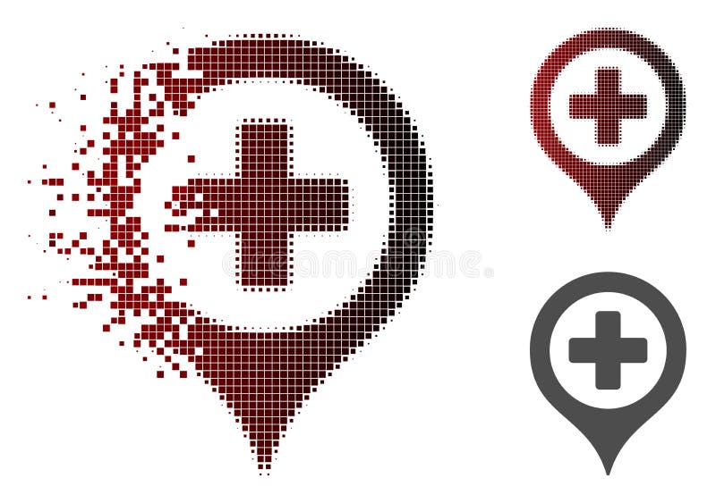 Disintegrating Dot Halftone Hospital Map Marker Icon Stock Vector ... Disintegrating Dot Halftone Hospital Map Marker Icon Stock Vector ...