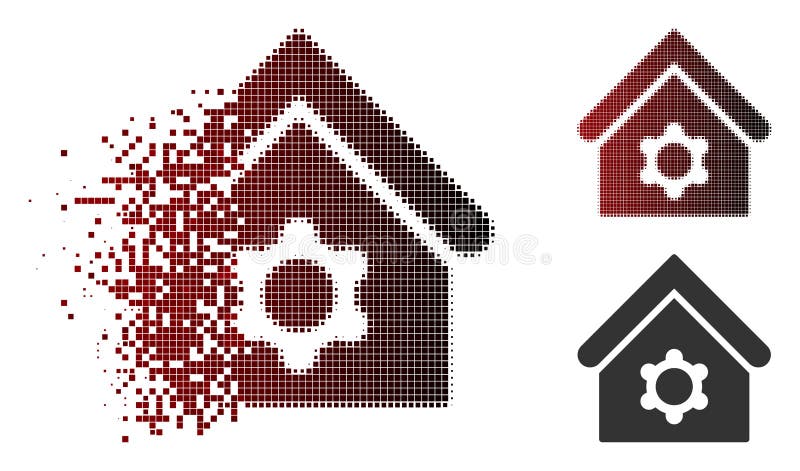 Disintegrating Dot Halftone Industrial Building Icon Stock Vector ... Disintegrating Dot Halftone Industrial Building Icon Stock Vector ...