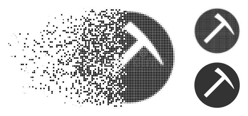Disintegrating Dot Halftone Mining Hammer Icon Stock Vector ... Disintegrating Dot Halftone Mining Hammer Icon Stock Vector ...