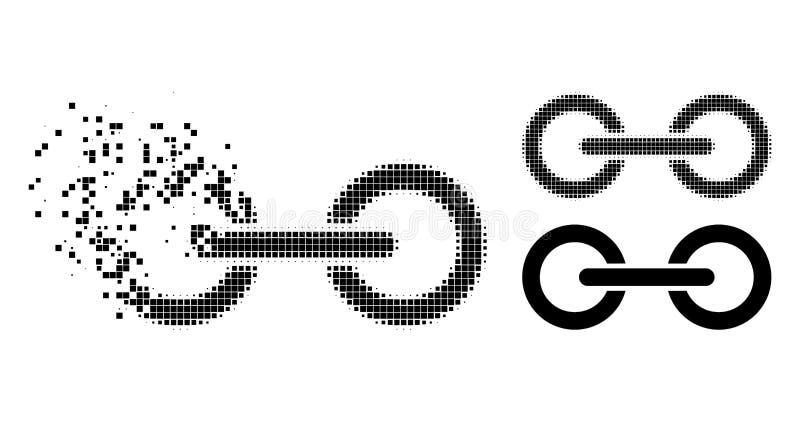 Disintegrating Dotted Chain Link Icon with Halftone Version Stock ... Disintegrating Dotted Chain Link Icon with Halftone Version Stock ...