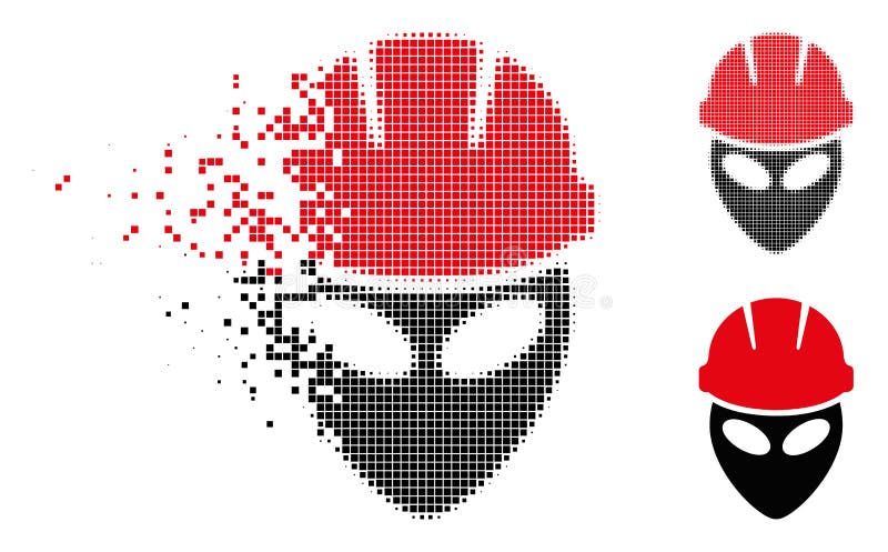 Disintegrating Dotted Halftone Alien Worker Icon Stock Vector ... Disintegrating Dotted Halftone Alien Worker Icon Stock Vector ...