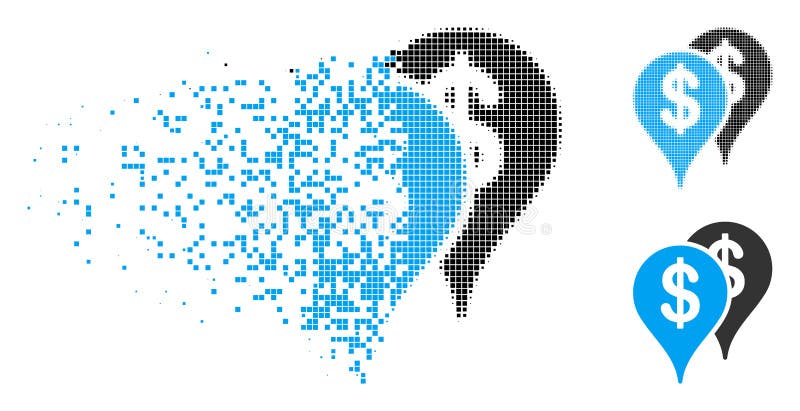 Disintegrating Dotted Halftone Bank Map Pointers Icon Stock Vector ... Disintegrating Dotted Halftone Bank Map Pointers Icon Stock Vector ...