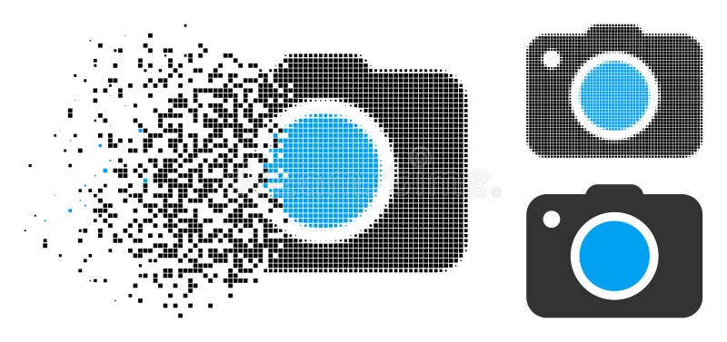 Disintegrating Dotted Halftone Photo Camera Icon Stock Vector ...