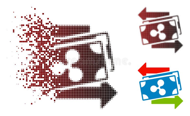 Disintegrating Dotted Halftone Ripple Banknotes Exchange Icon Stock ... Disintegrating Dotted Halftone Ripple Banknotes Exchange Icon Stock ...