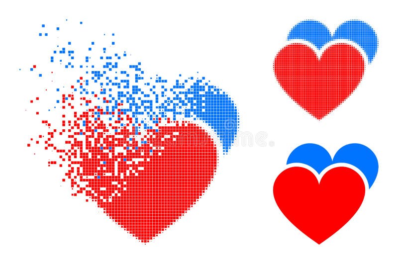Disintegrating Dotted Love Hearts Icon with Halftone Version Stock ... Disintegrating Dotted Love Hearts Icon with Halftone Version Stock ...