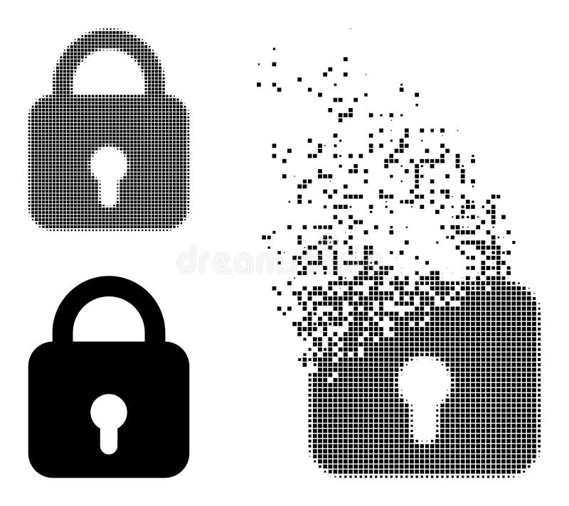 Disintegrating Dotted and Original Lock Icon Stock Vector ...