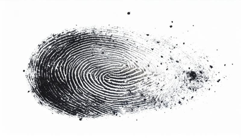 Disintegrating Fingerprint Abstract Black and White Stock Illustration ...