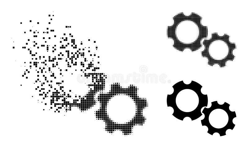 Pixel gears stock vector. Illustration of engine, parts - 74822139