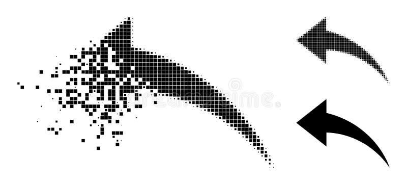Disintegrating and Halftone Pixel Undo Glyph Stock Vector ...